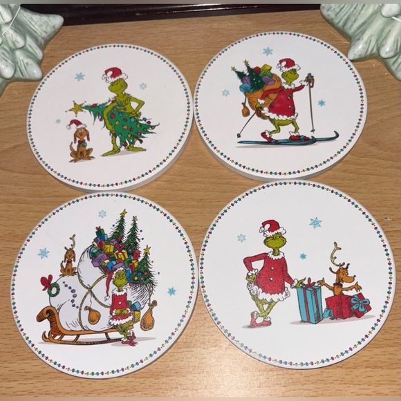 The Grinch | Holiday | The Grinch Who Stole Christmas Set Of 4 Round ...
